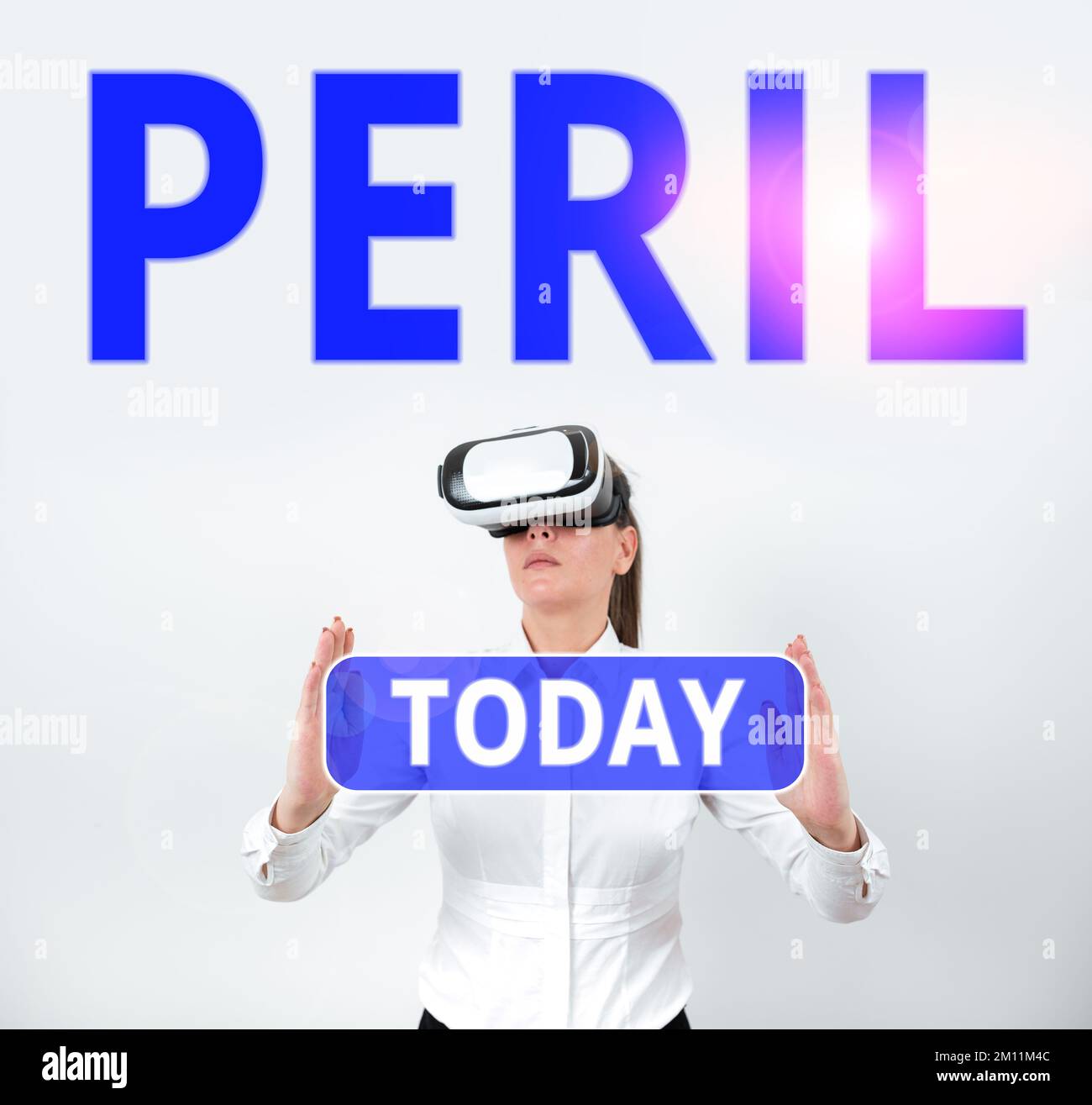 Conceptual caption Peril. Business showcase indicates something ...