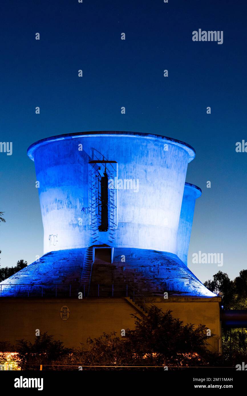 The hyperboloid structures with a rectangular holes surrounded by trees ...