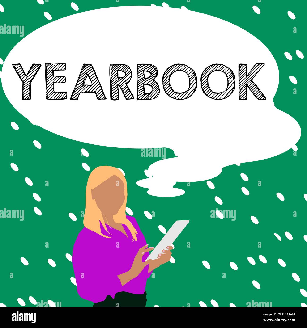 Hand writing sign Yearbook. Concept meaning publication compiled by ...
