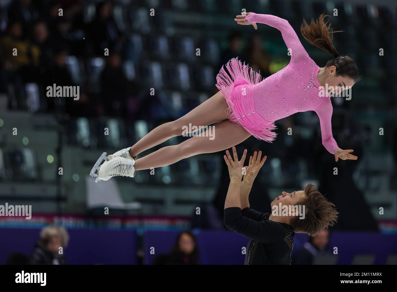 Turin, Italy. 08th Dec, 2022. Sophia Baram and Daniel Tioumentsev of ...