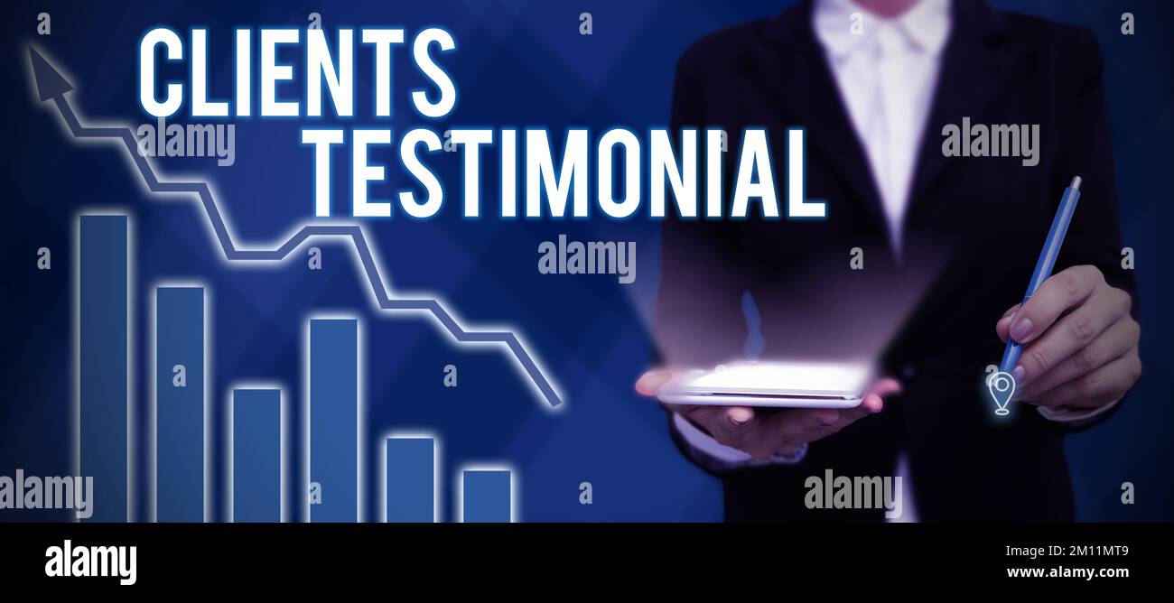 Conceptual display Clients Testimonial. Business concept Formal ...
