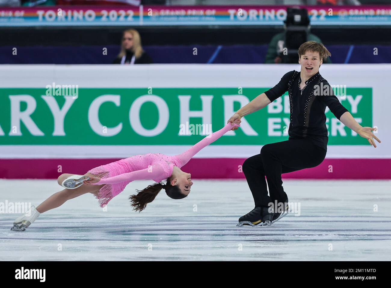 Turin, Italy. 08th Dec, 2022. Sophia Baram and Daniel Tioumentsev of ...