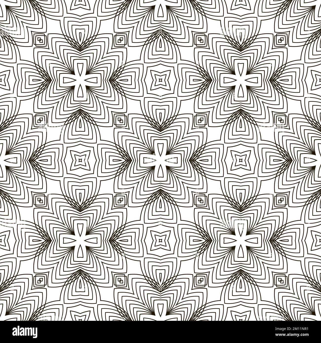 Line Icon Seamless Pattern Isolated on White Background Stock Photo - Alamy