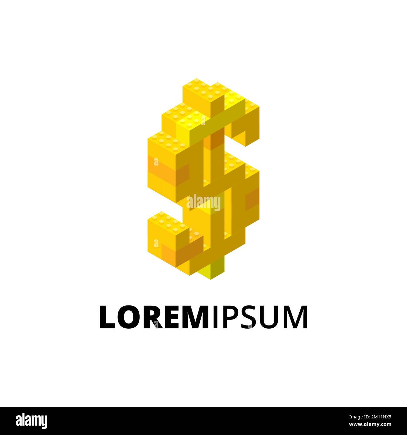 Golden dollar sign logo in isometric. Vector illustration Stock Vector ...