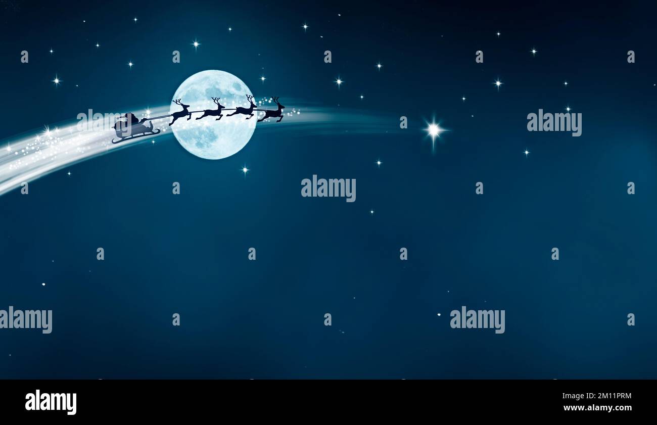 Night santa sleigh hi-res stock photography and images - Alamy