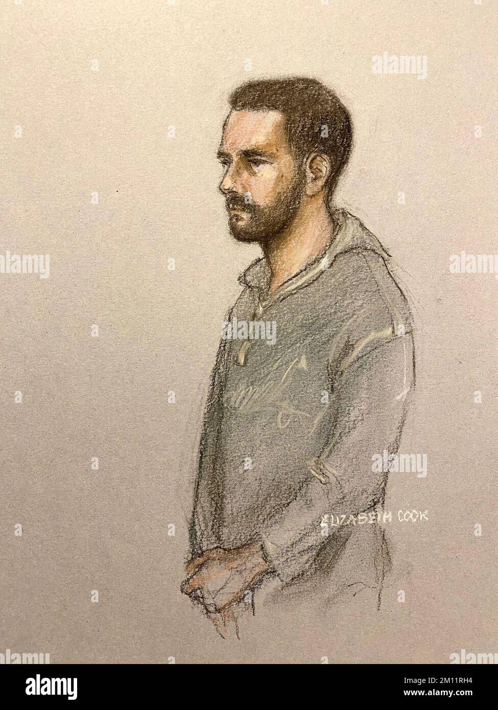 Court artist sketch by Elizabeth Cook of serving Metropolitan Police ...