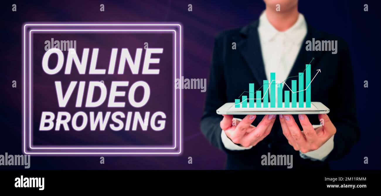 Conceptual display Online Video Browsing. Business showcase interactive ...
