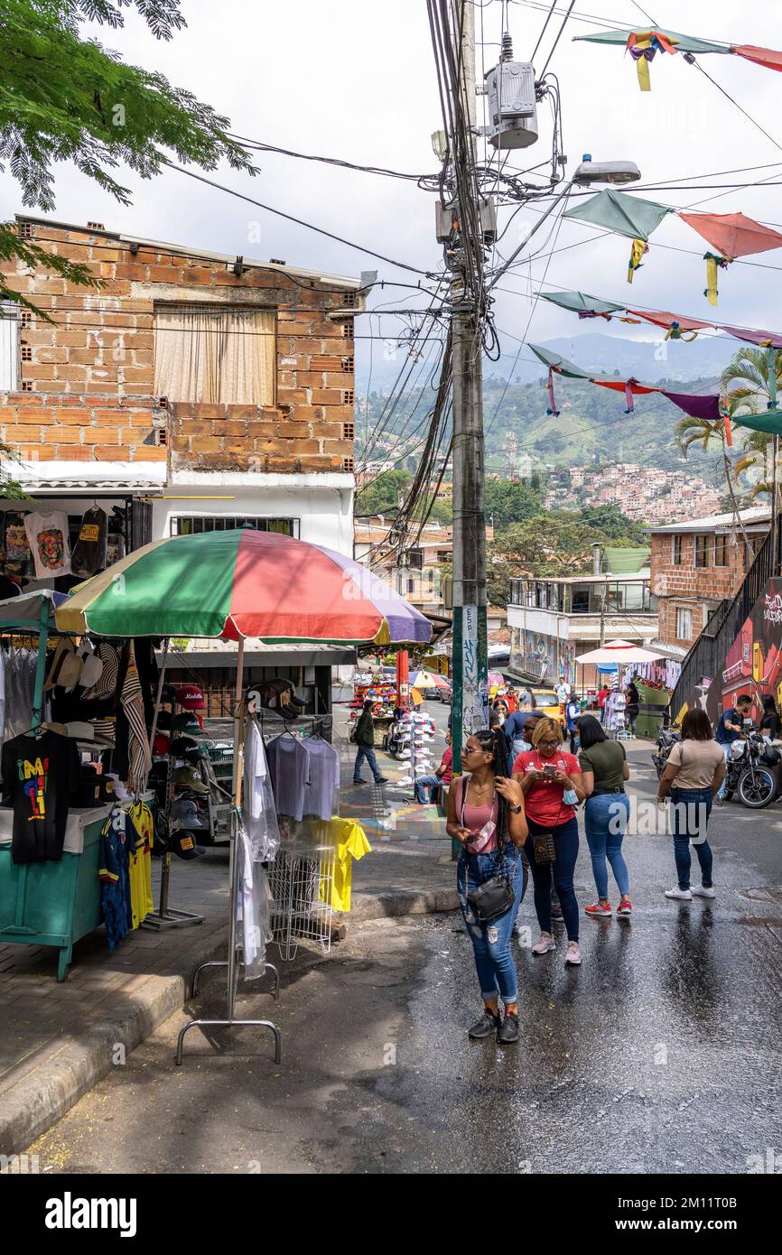 South America, Colombia, Departamento de Antioquia, Medellín, Comuna 13 ...