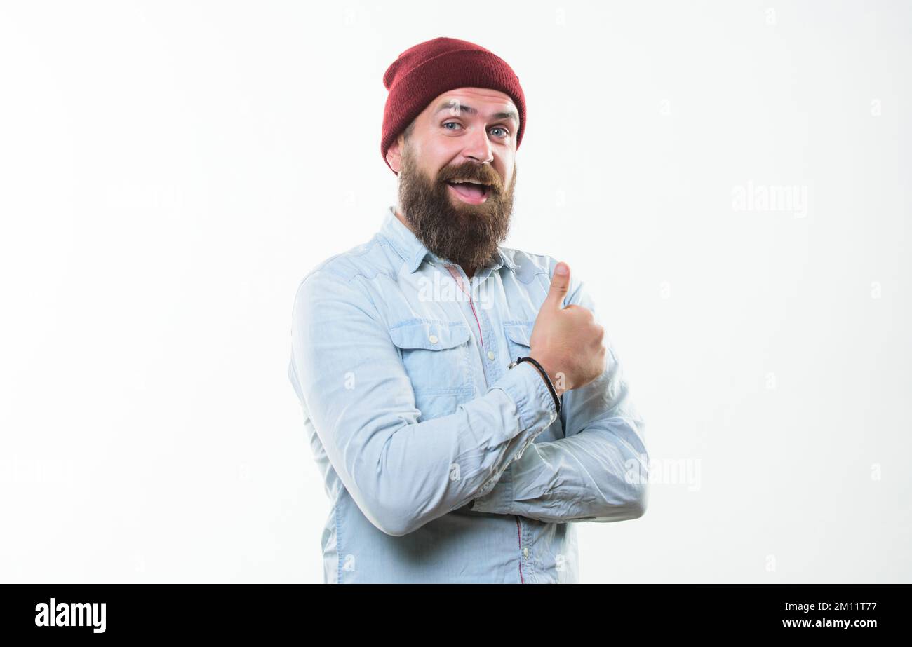 Bearded man posing confidently on white background. Hipster bearded guy ... Bearded man posing confidently on white background. Hipster bearded guy ...