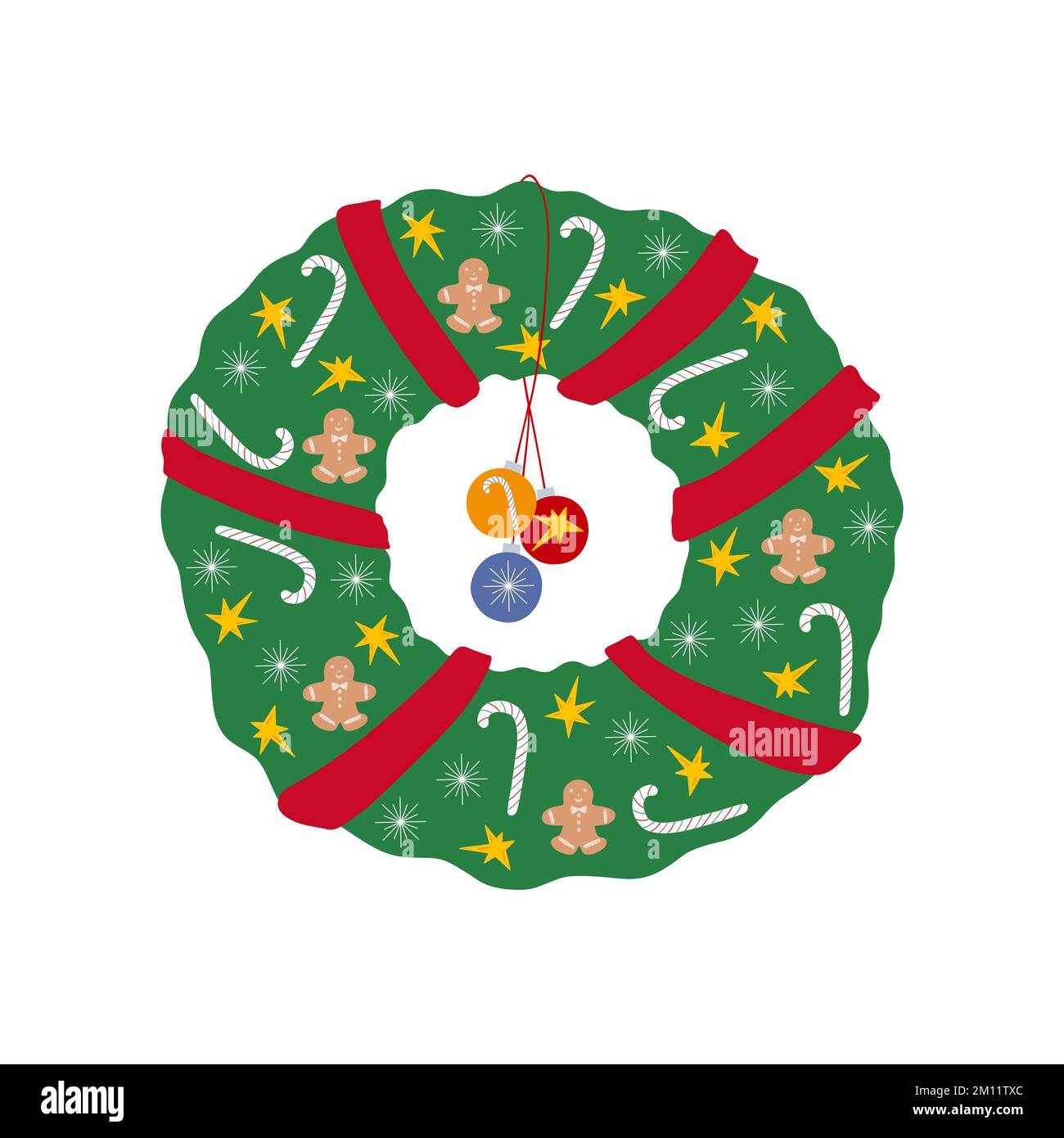 Doodle candy cane snowflakes hi-res stock photography and images - Alamy