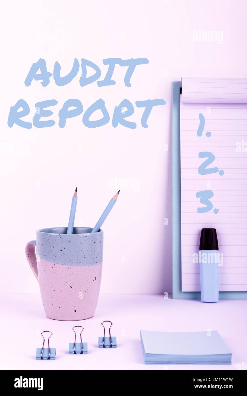Text sign showing Audit Report. Internet Concept An appraisal of ...