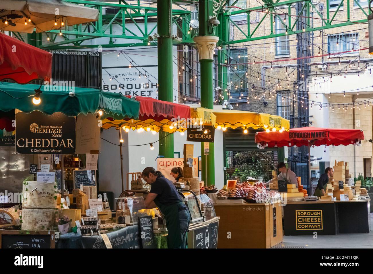 Borough Market, Interior View of Food Stalls, Southwark, London ...