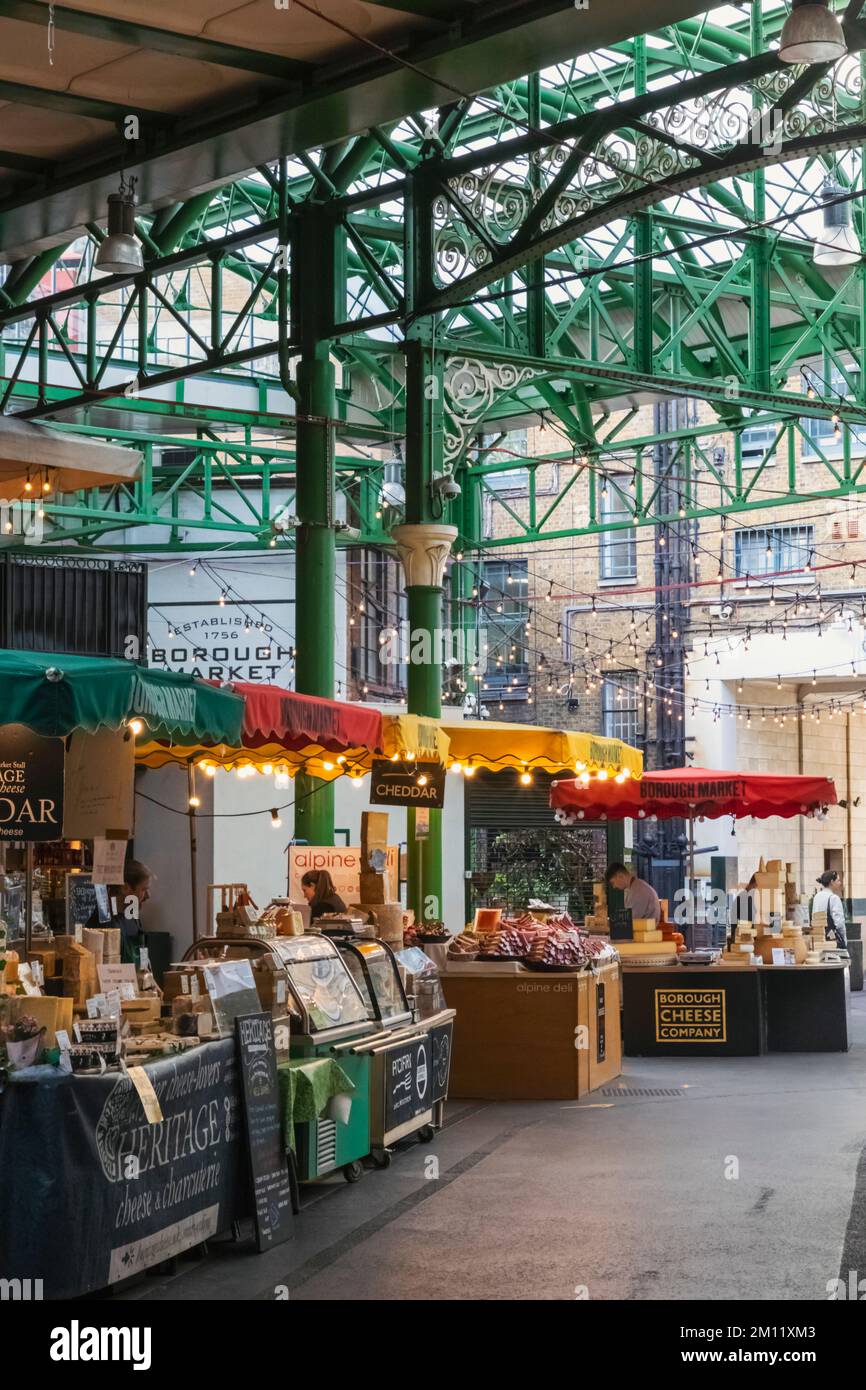 Borough Market, Interior View of Food Stalls, Southwark, London ...
