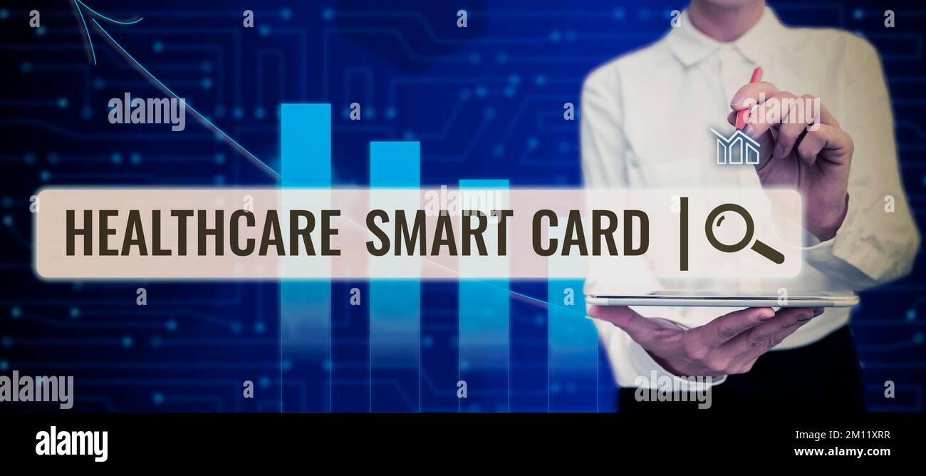 Sign displaying Healthcare Smart Card. Internet Concept A card that has ...