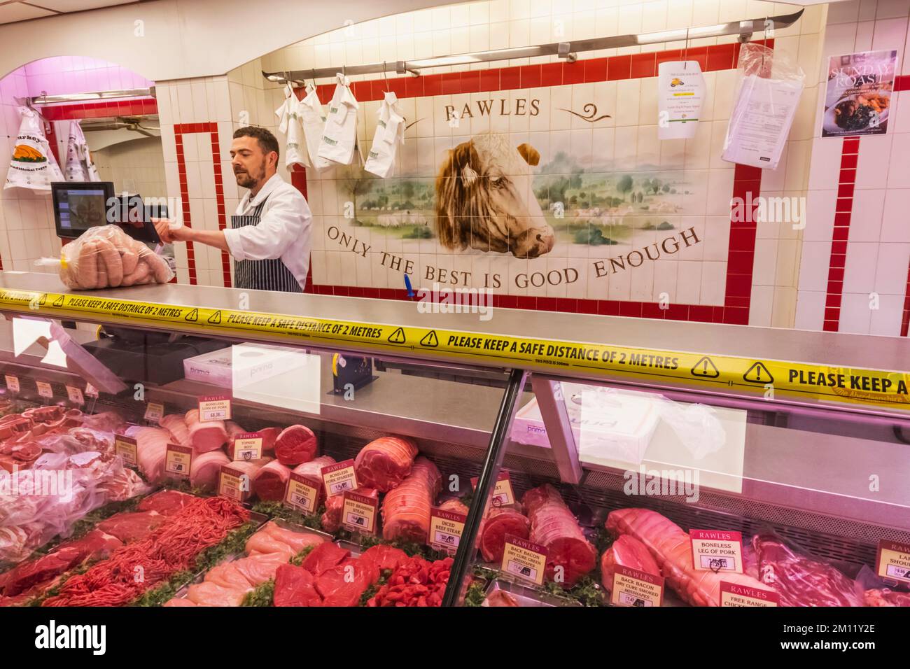 Interior of rawles traditional butchers shop hi-res stock photography ...