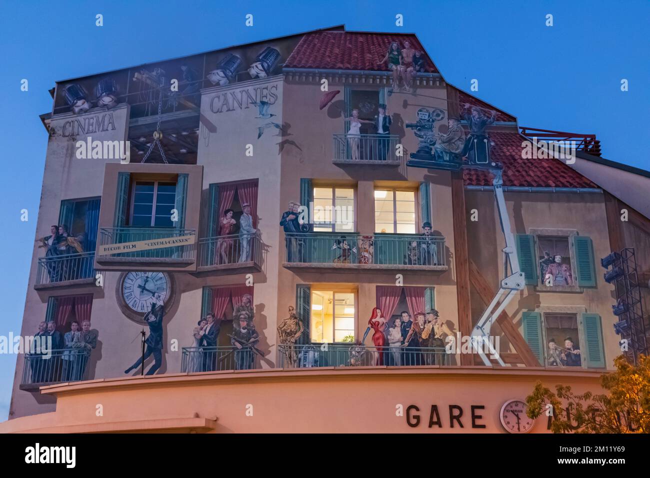 France, French Riviera, Cote d'Azur, Cannes, Le Suquet Area, Mural ...
