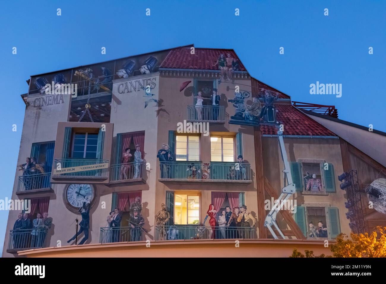 France, French Riviera, Cote d'Azur, Cannes, Le Suquet Area, Mural ...