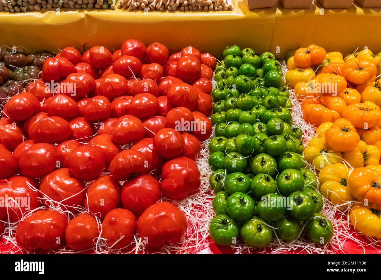 France, French Riviera, Cote d'Azur, Cannes, Forville Market, Tomatoes ...