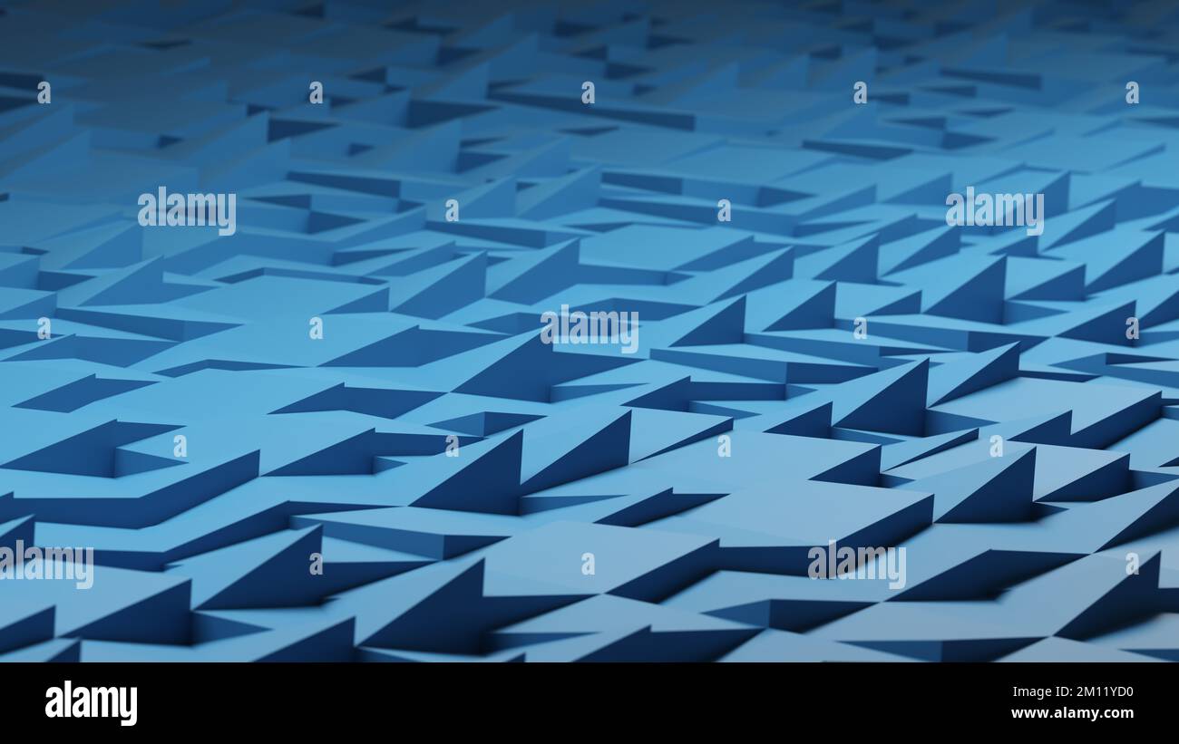 3d rendering abstract background of randomly positioned blue cubes with ...