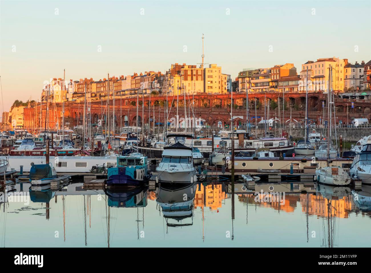 England, Kent, Ramsgate, Ramsgate Yacht Marina and Town Skyline Stock ...