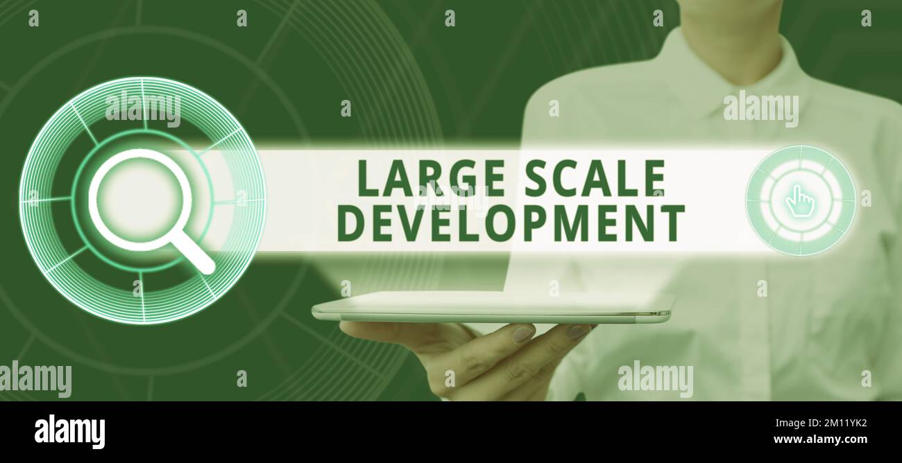 Text caption presenting Large Scale Development. Business approach very ...