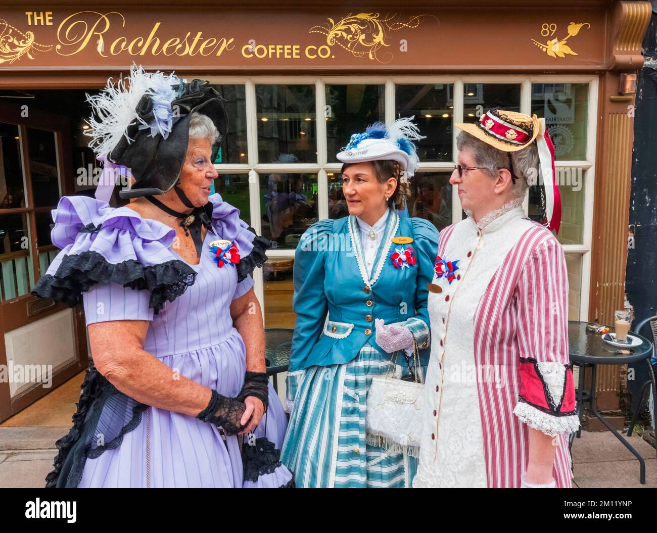 England, Kent, Rochester, The Annual Dickens Festival, Group of Ladies ...