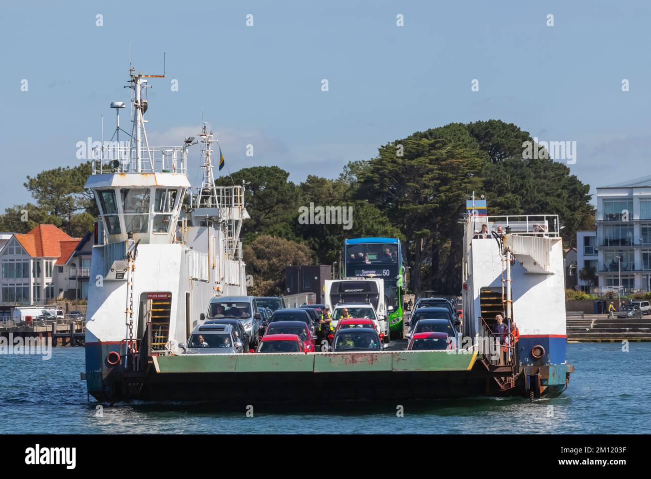 England, Dorset, Bournemouth, The Sandbanks to Shell Bay Chain Ferry ...