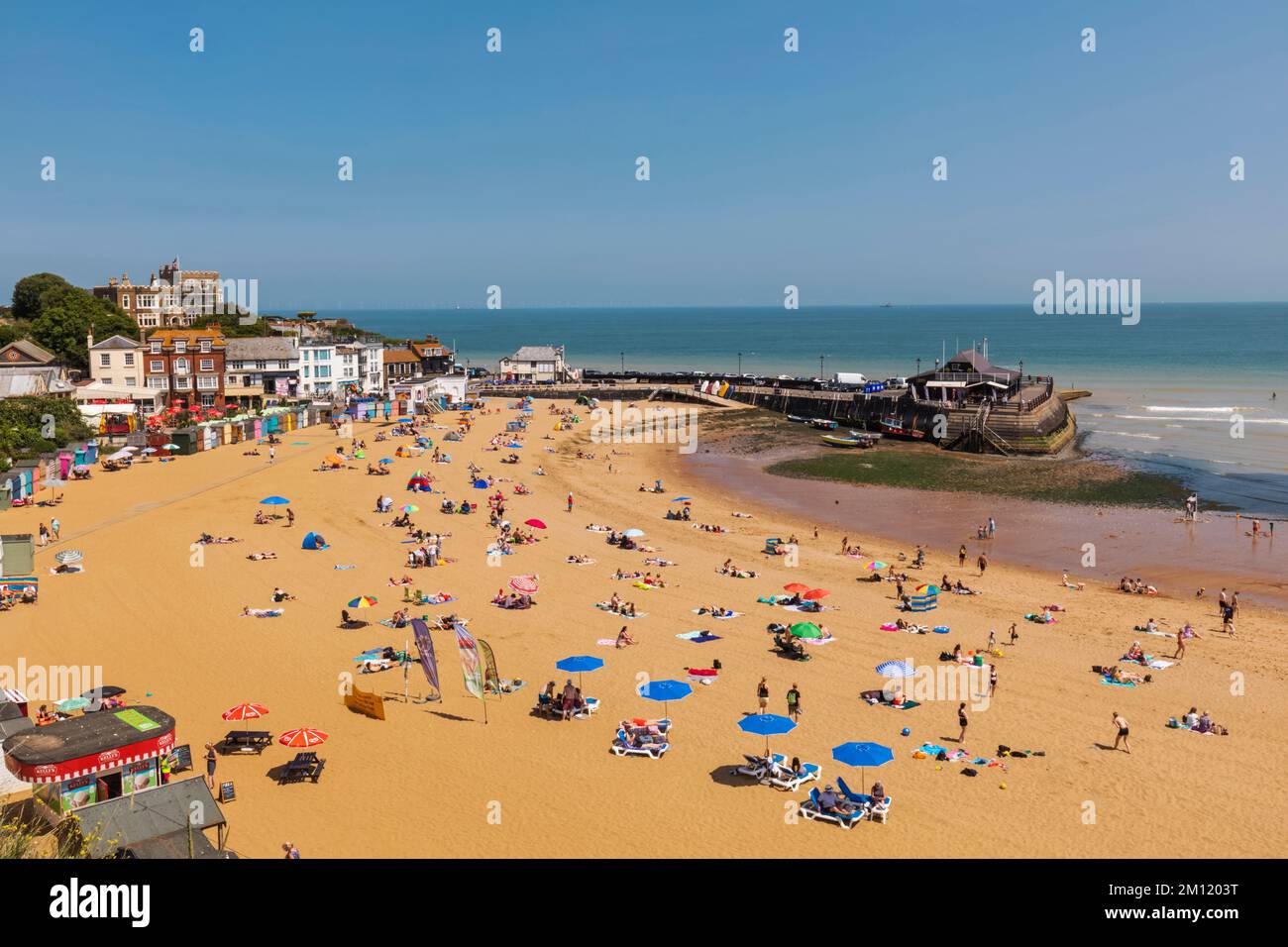 England, Kent, Broadstairs, High Angle View of Broadstairs Beach Stock ...