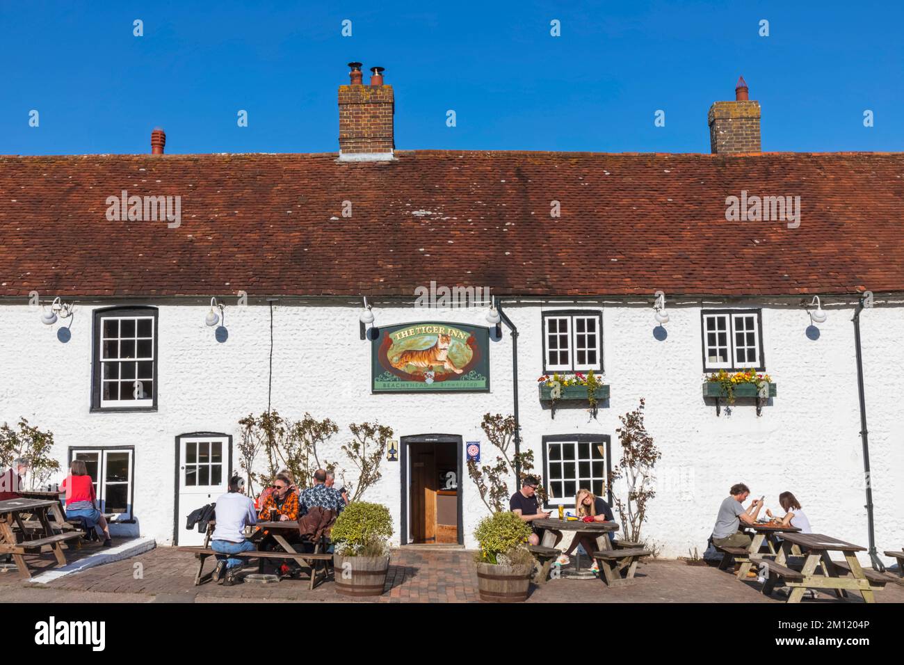 England, East Sussex, Eastbourne, East Dean Village, The Tiger Inn Pub ...