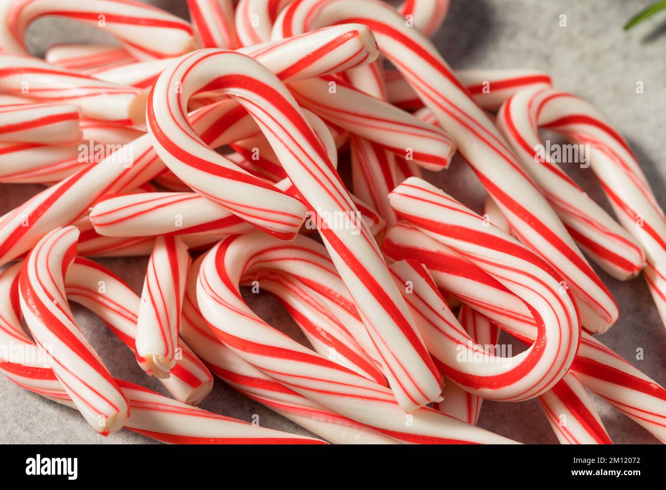 Red and White Peppermint Mini Candycanes for Christmas Stock Photo - Alamy