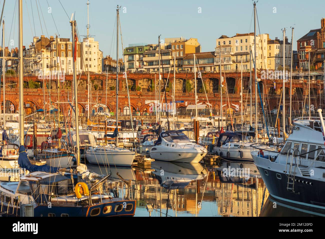 England, Kent, Ramsgate, Ramsgate Yacht Marina and Town Skyline Stock Photo - Alamy