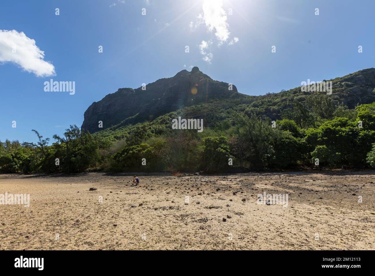 Mauritius famous mountain Le Morne Brabant mountain Stock Photo - Alamy
