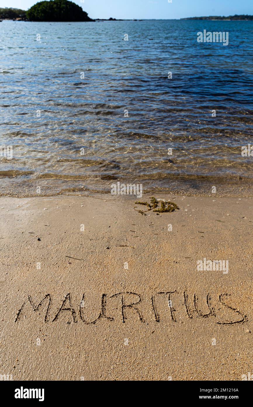 MAURITIUS - as a message written with a finger in the sand on a beach ...