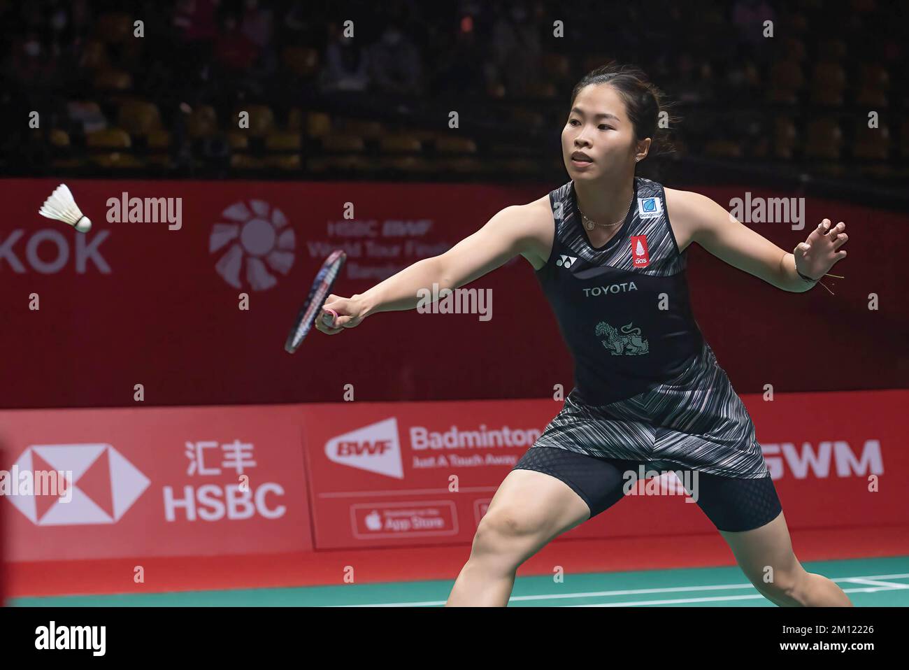 Ratchanok Intanon of Thailand seen in action during the Badminton Women ...