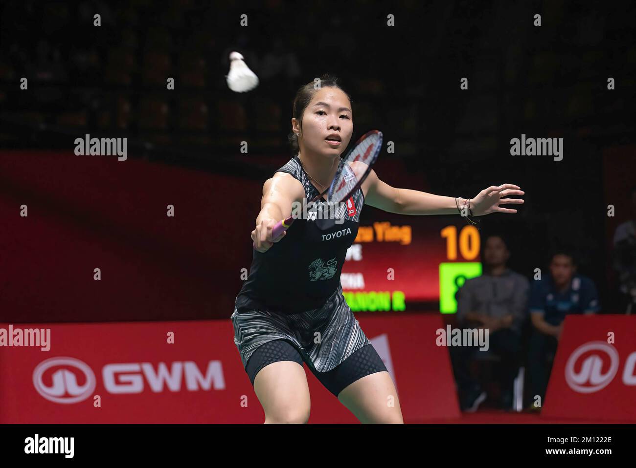 Ratchanok Intanon of Thailand seen in action during the Badminton Women ...