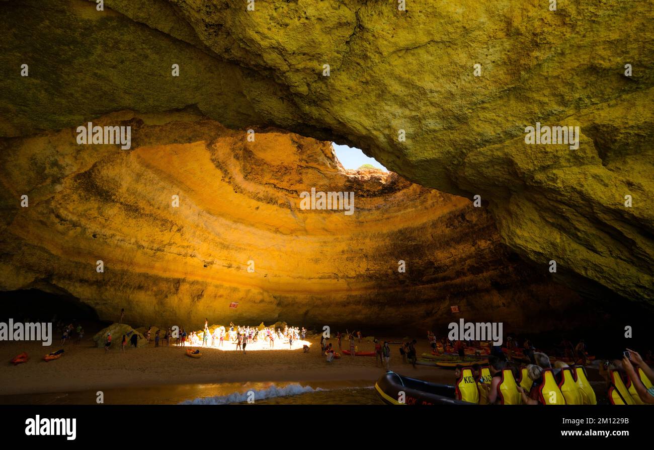 Benagil, the most famous cave of the Algarve, Faro district, Portugal ...