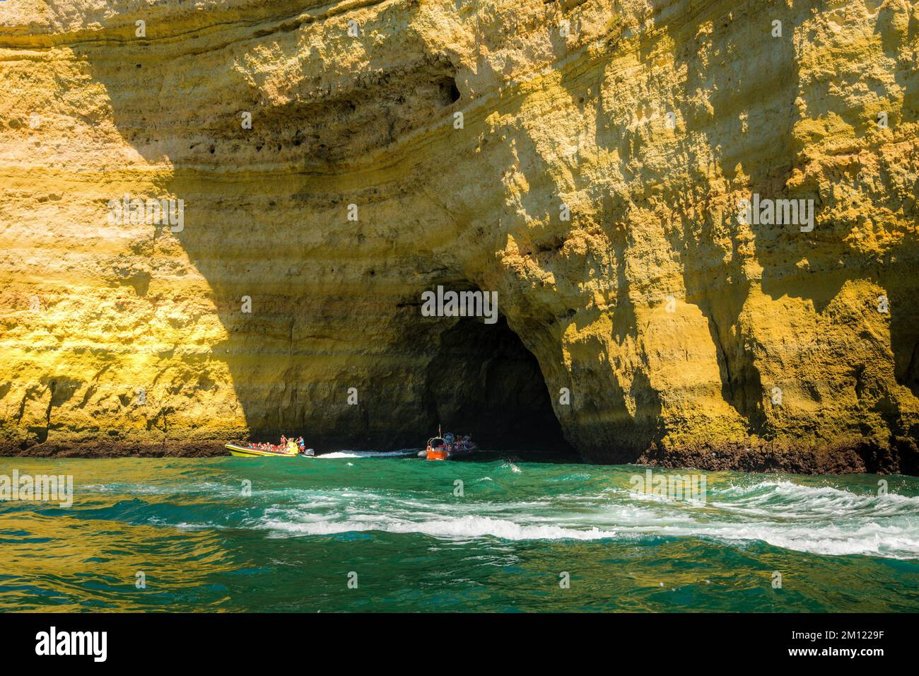 Boat trip along the coast near Lagoa, Faro district, Portugal, Europe ...