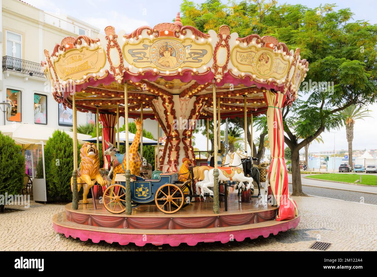 Portugal, Algarve, Lagos, children carousel in the city Stock Photo - Alamy