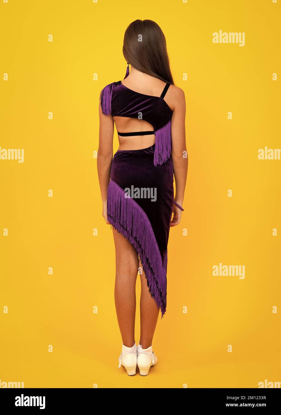 Back view of trendy fashionable ballroom dress for teenagers child girl ...