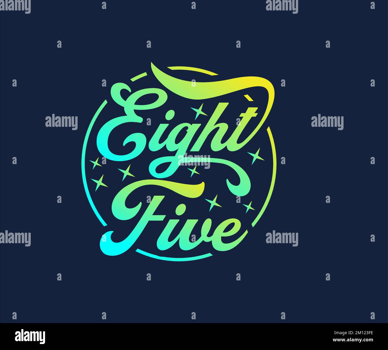 A vector of typography 'Eight five' on a blue background. Great for a t ...