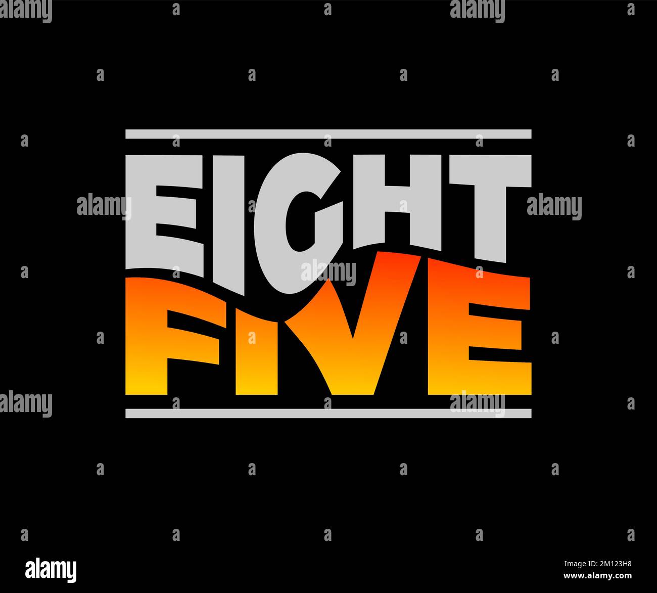 A vector of typography 'Eight five' on a black background. Great for a ...