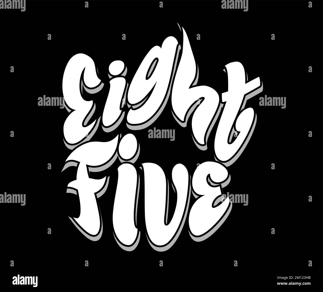 A vector of typography 'Eight five' on a black background.Great for a t ...