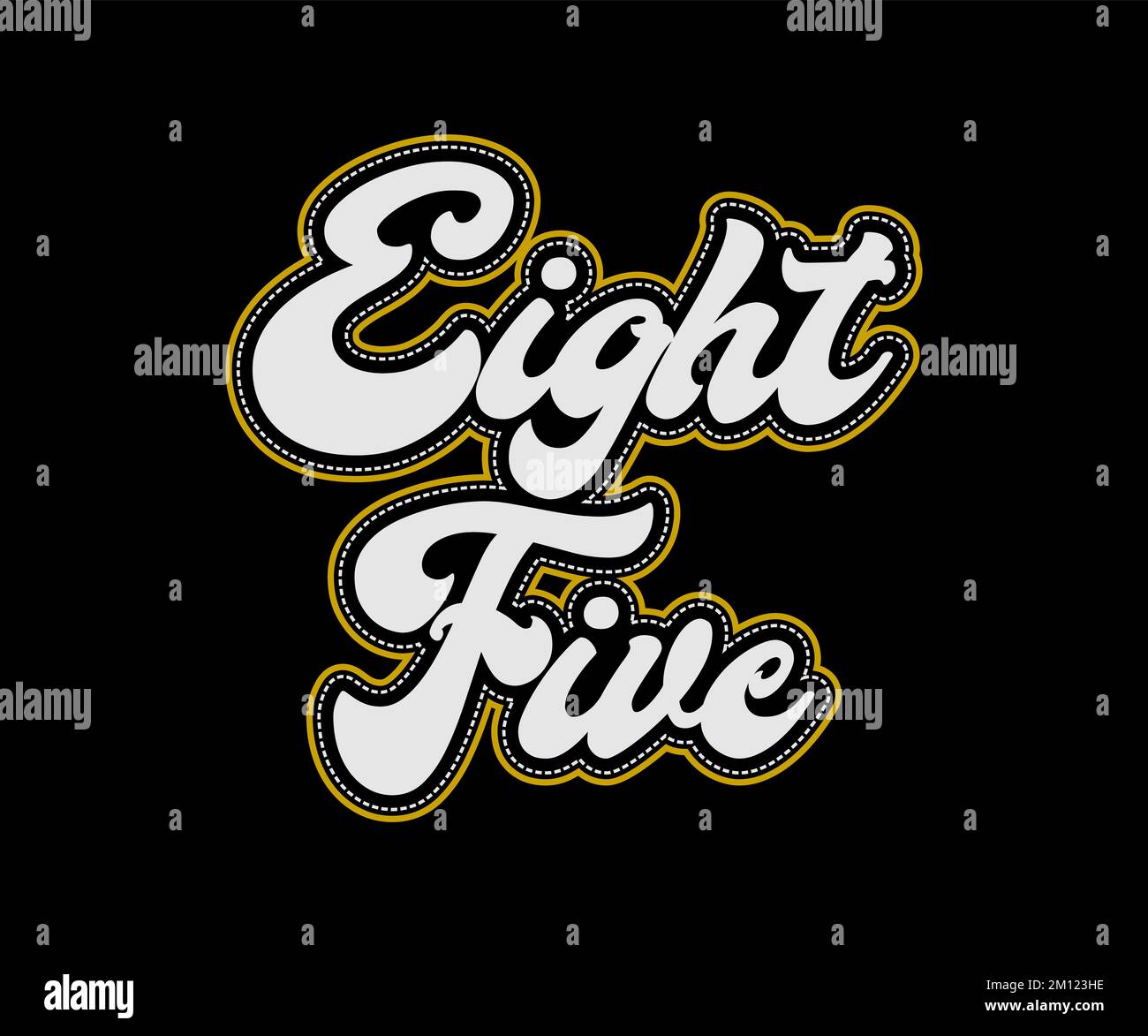 A vector of typography 'Eight five' on a black background. Great for a ...