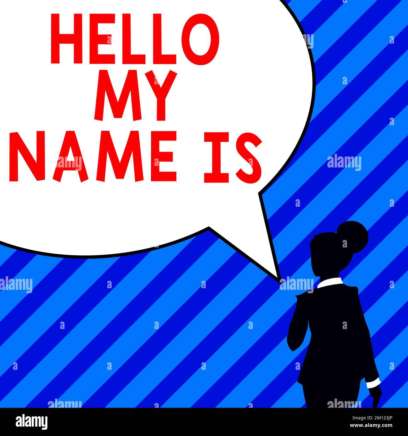 Hand writing sign Hello My Name Is. Internet Concept introducing ...