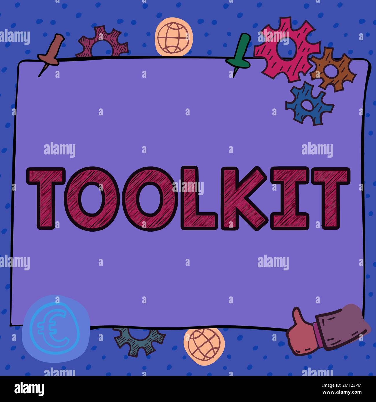 Hand writing sign Toolkit. Conceptual photo set of tools kept in a bag ...