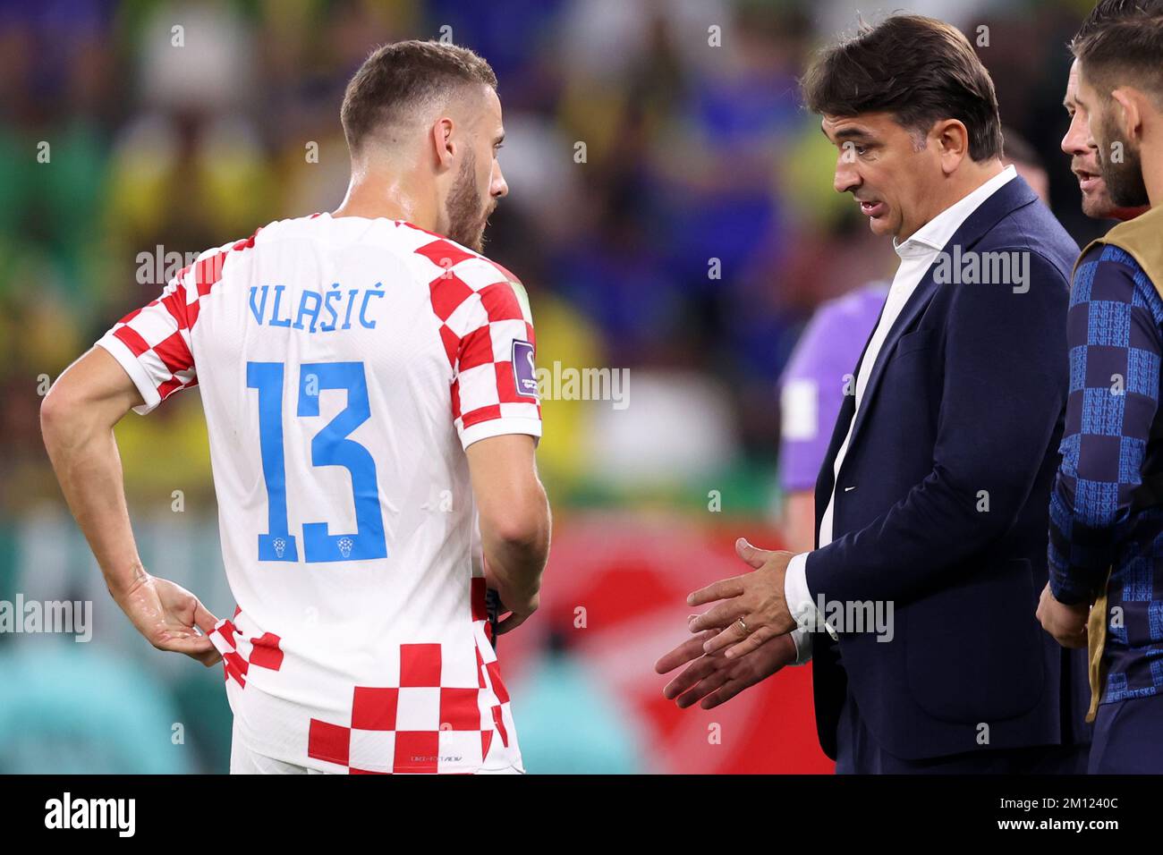 AL RAYYAN, QATAR - DECEMBER 09: Nikola Vlasic and coach Zlatko Dalic of ...
