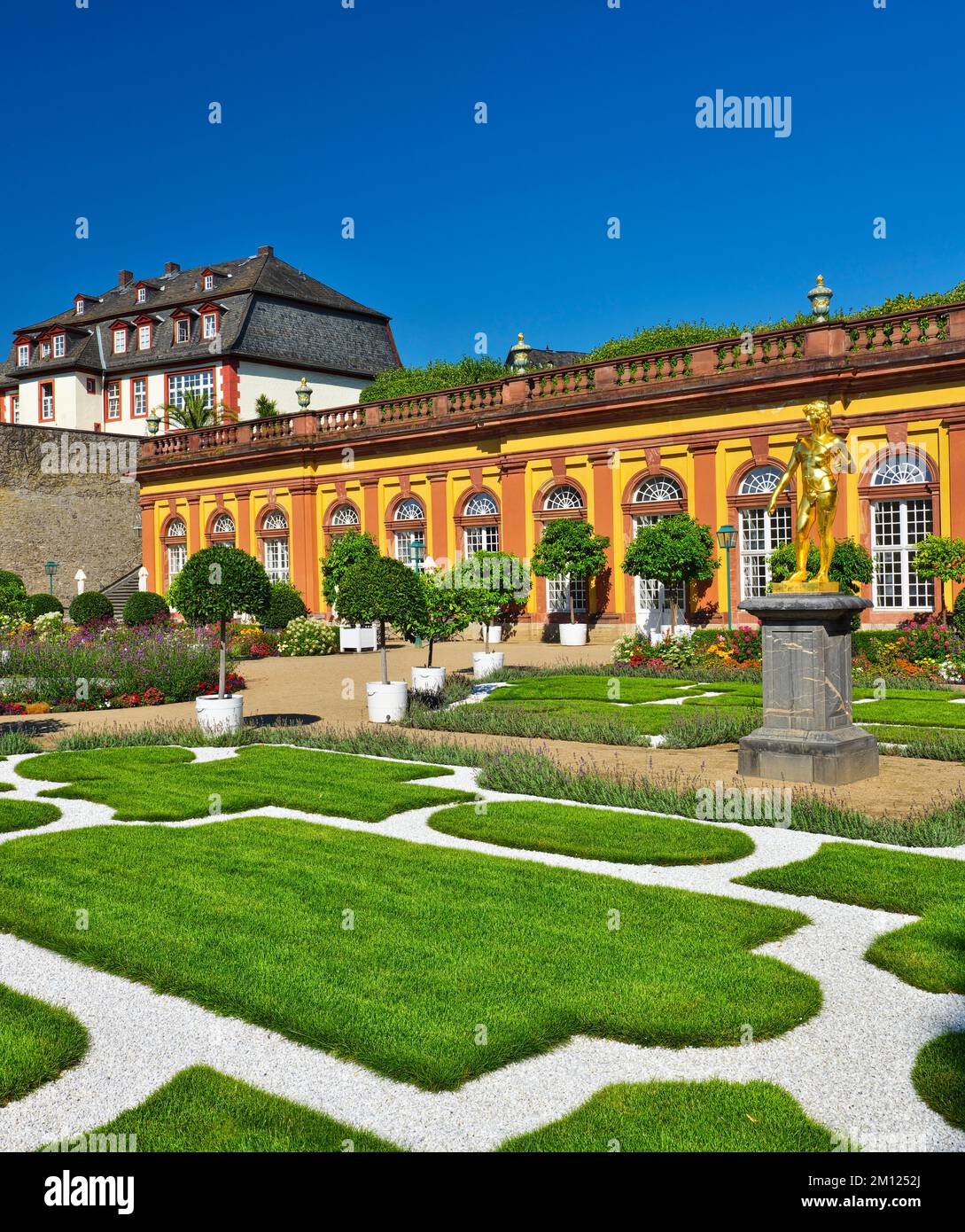 Lower castle garden in front of the lower orangery hi-res stock ...