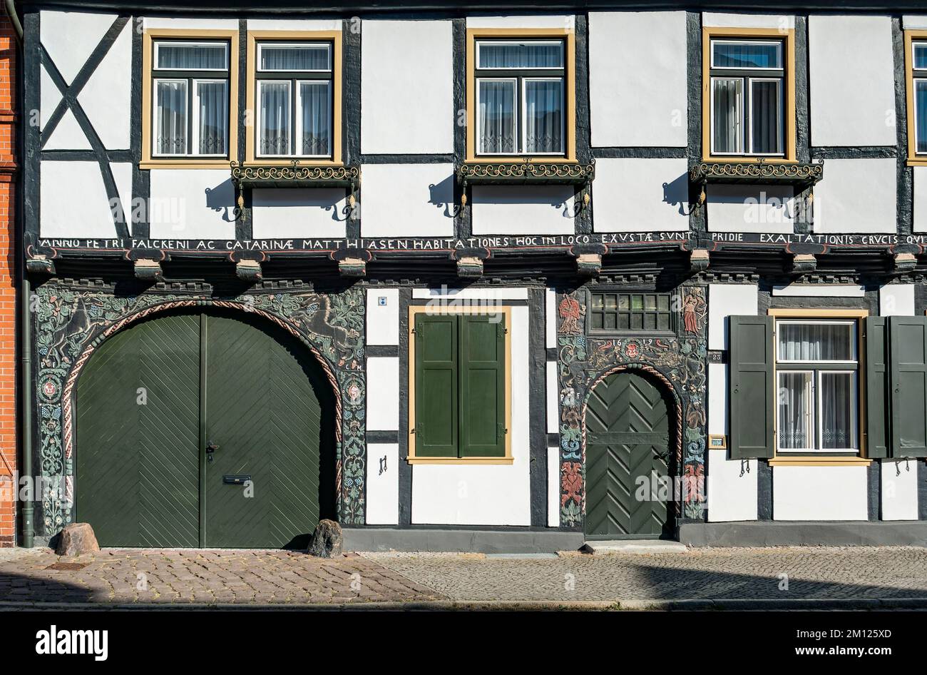Double tower of the collegiate church of marien nikolaus hi-res stock ...