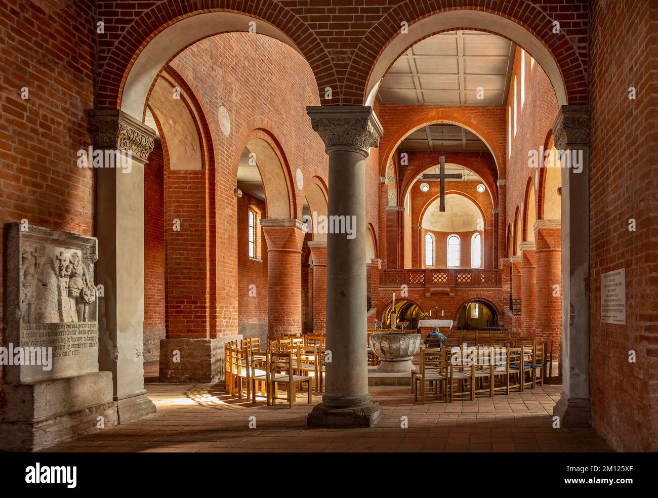View from the vestibule of the west building to the east into the nave ...