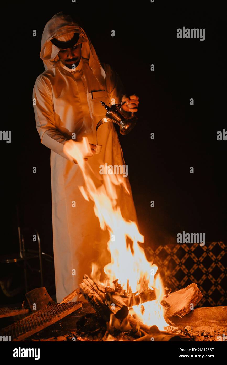 Saudi Arabia, Najran province, Najran, Bedouin, campfire Stock Photo ...
